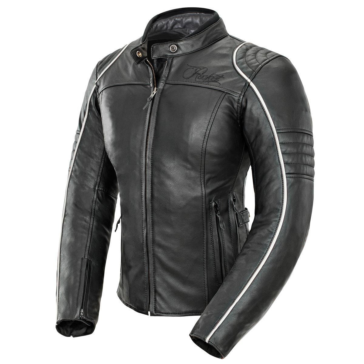 Joe Rocket Lira Women's Black and White Leather Jacket Black - Walmart.com