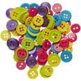 Favorite Findings Bright Colored Round Fun Sew Thru Buttons, 130 Count ...