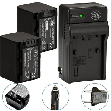 BM Premium 2 Pack of NP-FV50A High Capacity Batteries and Battery Charger for Sony Handycam ...