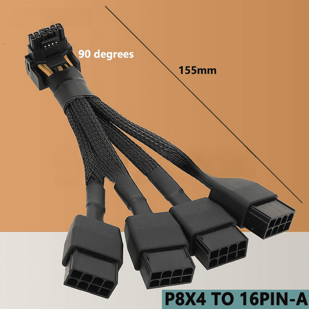 Adecuado para GPU RTX4090 Conector PCI-e de 4 x 8 pines a 12 VHPWR de ...
