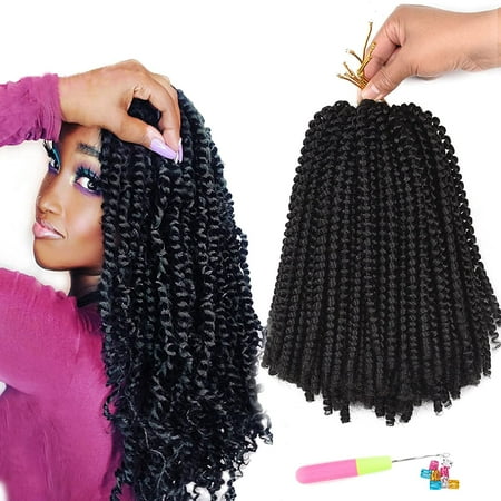 4 Packs 10 Inch Spring Twist Crochet Braids Hair Ombre Colors Passion ...
