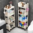 2-4 tier rolling storage cart fitted lockable casters, robust movable ...