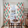 Christmas Trees Sheer Curtains 108 Inches Long, Red Green Xmas Tree ...