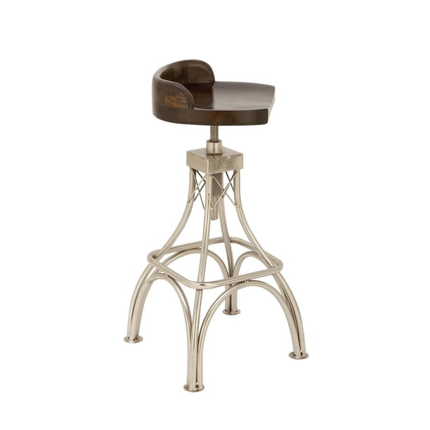 Contemporary 32 Inch Mango Wood And Iron Adjustable Bar Stool - Walmart ...