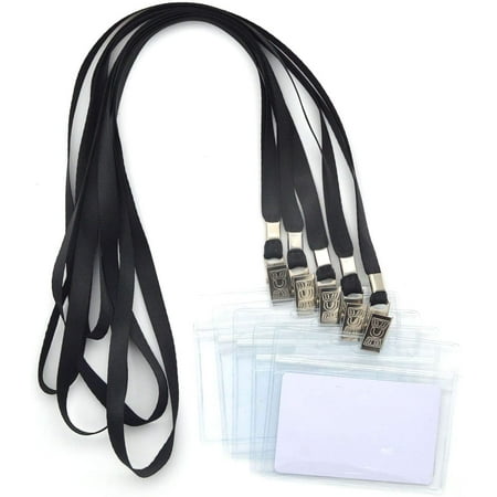 Name Tags,HTWW 50 Pcs Waterproof Type Clear Plastic Horizontal Name Tag ...