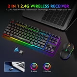 Y-FRUITFUL Wireless Lighted Keyboard Mouse Combo, 87 Keys, USB ...