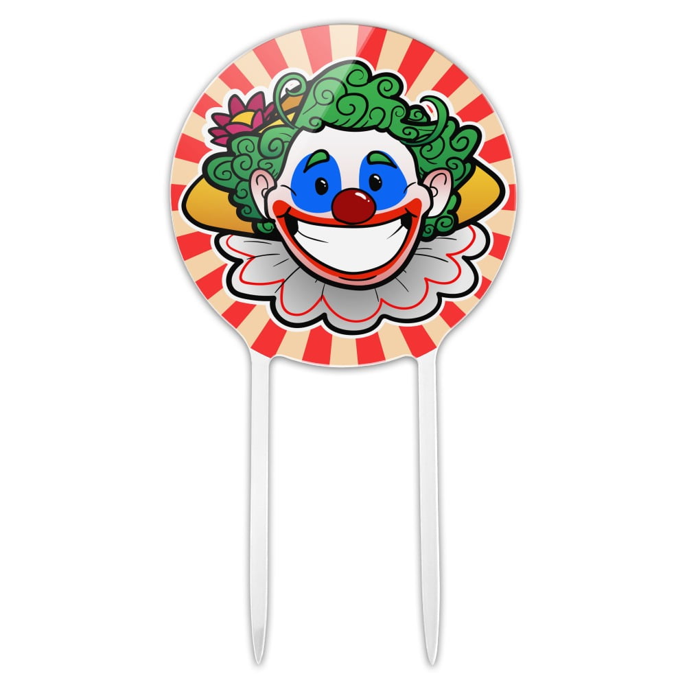 Acrylic Clown Happy Face Cake Topper Party Decoration for Wedding ...