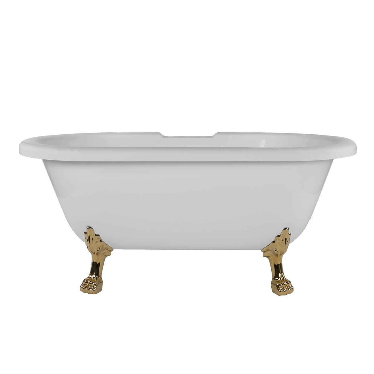 Juniper 60 Inch Acrylic Double Ended Clawfoot Tub - Rim Faucet ...