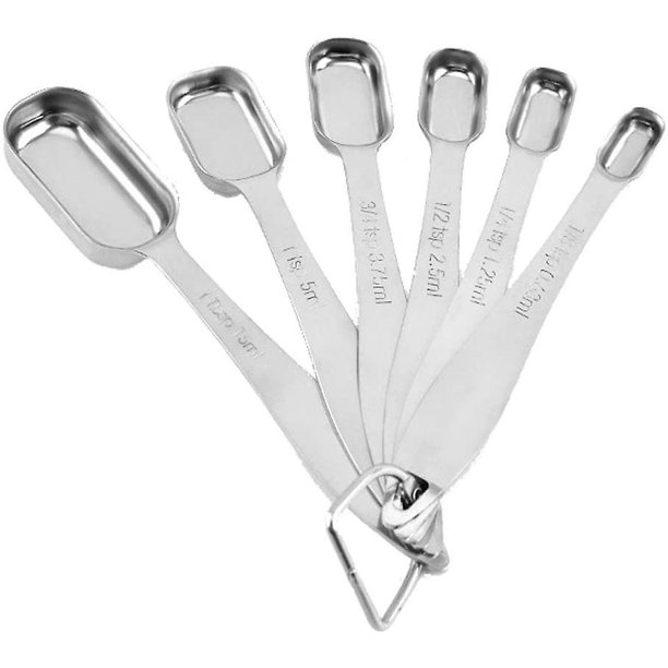 6-piece Measuring Spoon Set, Stainless Steel Spoon Durable, Silver ...