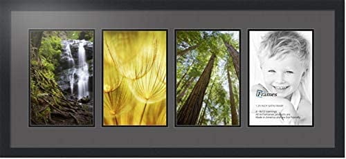 collage photo frame double mat with 4-8x12 openings with black frame ...
