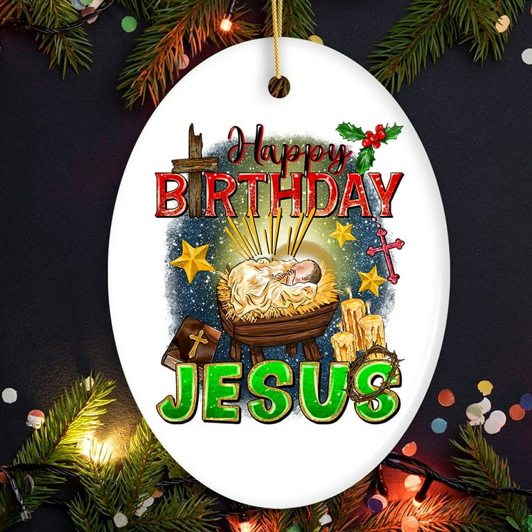 Happy Birthday Jesus Christmas Decorations Happy Birthday Jesus. Round