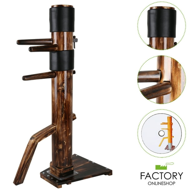 Geniqua Dark Wood Wing Chun Wood Target Base Training Dummy Ip Man ...