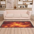 72x23.5 Runner Rug Non Slip Washable Dynamic Fire Flame Pattern Soft ...