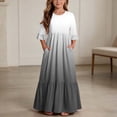 Atogsazn Girls Gradient Maxi Dress Kids Casual Short Sleeve Tiered ...