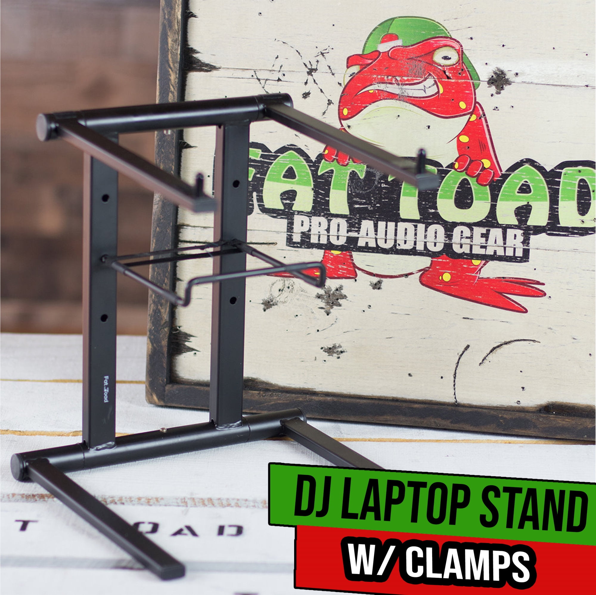 Folding DJ Laptop Stand - Computer Table Top PC Rack Clamp Mount Holder ...