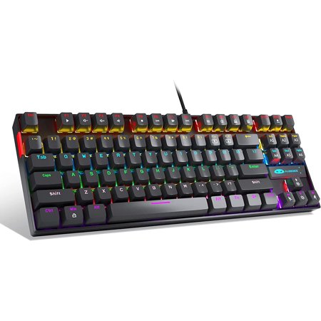 Black Mechanical Gaming Keyboard, MageGee MK-Star Rainbow Backlit ...