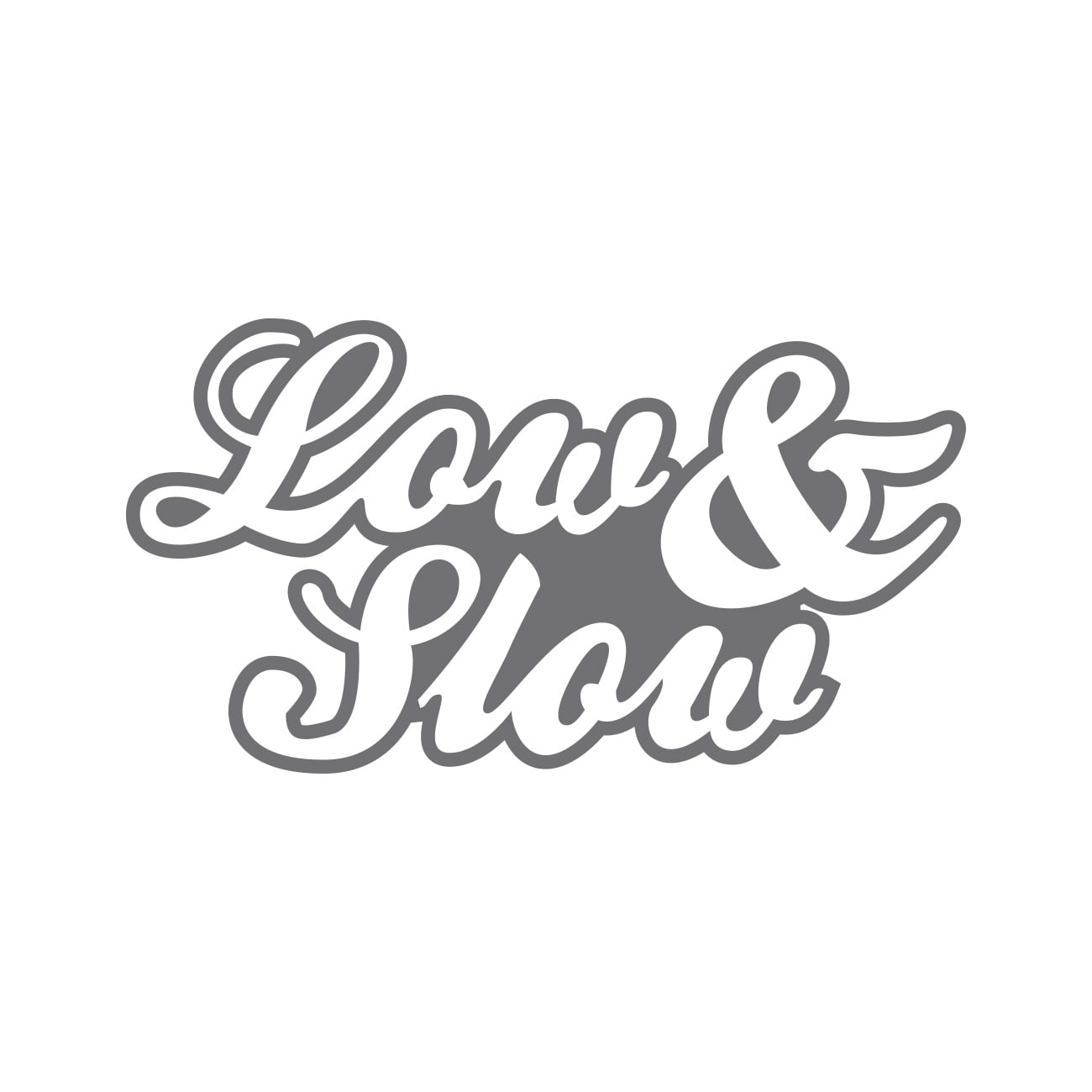 Script Low & Slow Sticker Decal Die Cut - Self Adhesive Vinyl - Weatherproof - Made in USA ...