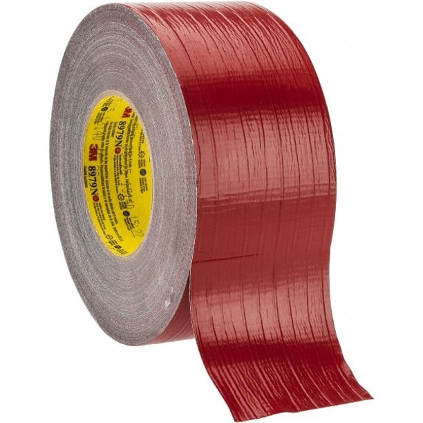 3M 3" x 55m Red Duct Tape 12.1 mil, Rubber Adhesive, Polyethylene Film ...