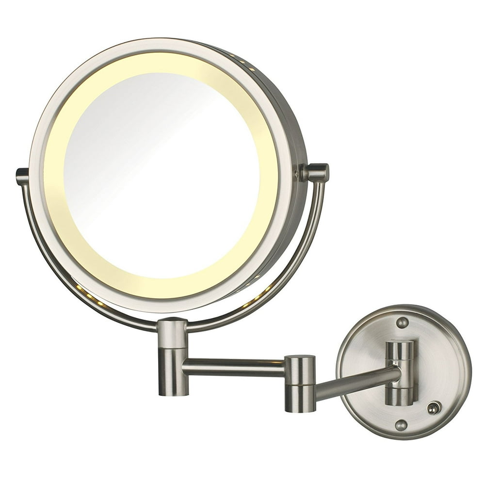 Jerdon HL75ND 8.5-Inch Lighted Direct Wire Wall Mount Makeup Mirror ...