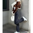 Female Leather Jacket Faux Fur Moto Jacket Winter Trench Coat Cropped ...