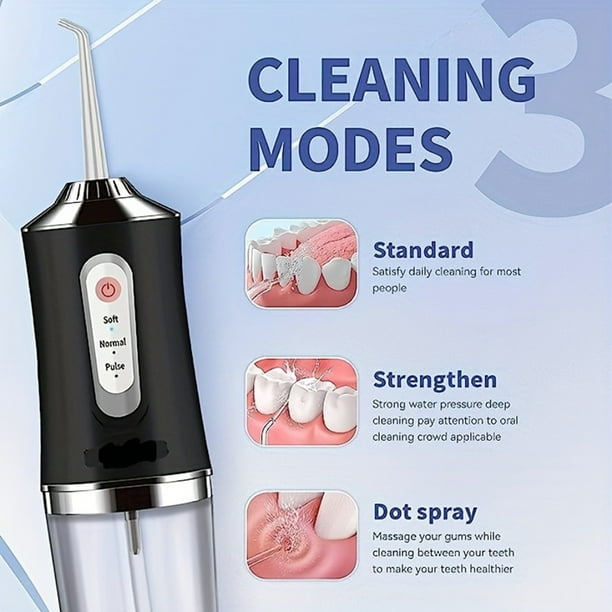 Clean 3 Modes Of Cleaning Agents With 4 Nozzles, Rechargeable Toothpick ...