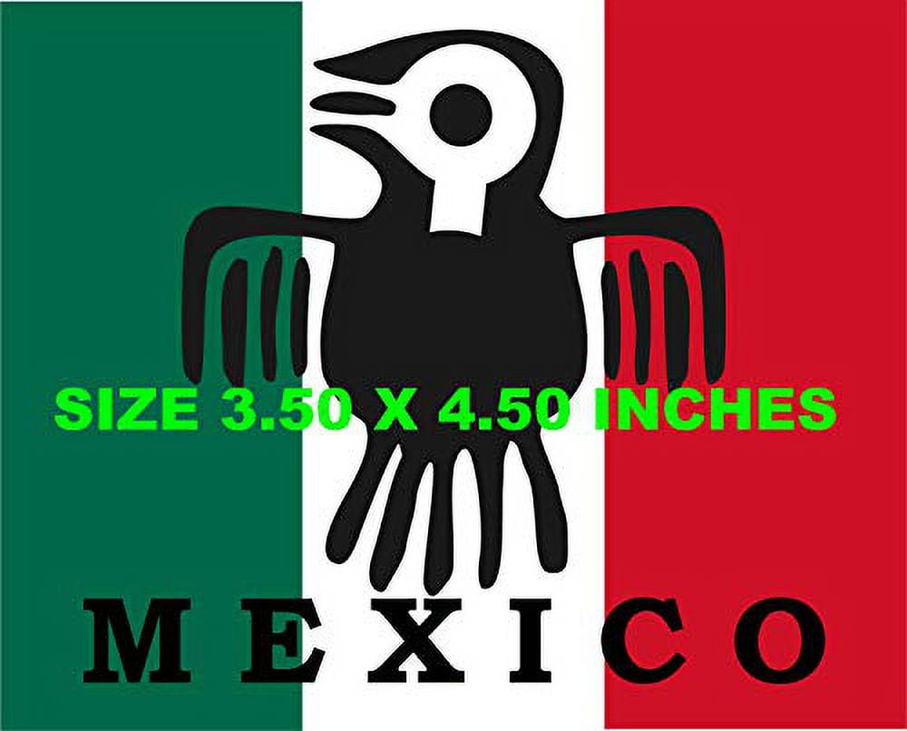 Mexico Flag Sticker (Pack of 2), Decal, Mexican Aztec Bird Symbol Flag - Walmart.com