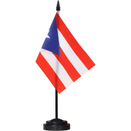 ANLEY Puerto Rico Deluxe Desk Flag Set - 6 x 4 Inch Miniature Puerto ...