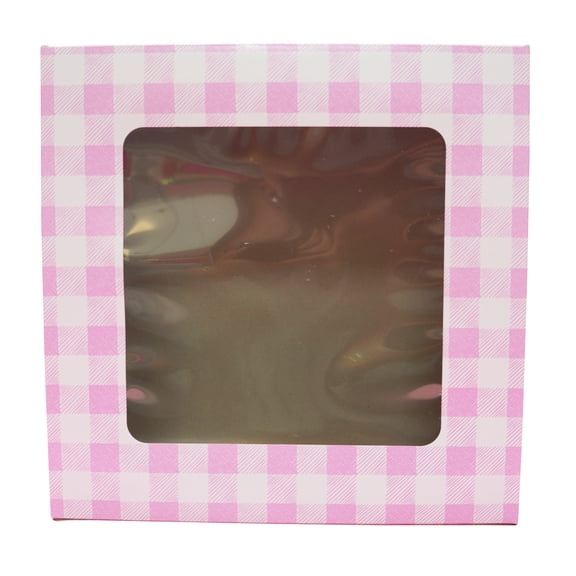 Way To Celebrate 12" x 12" x 6" Blue Plaid Cake Box with Window (1 ...