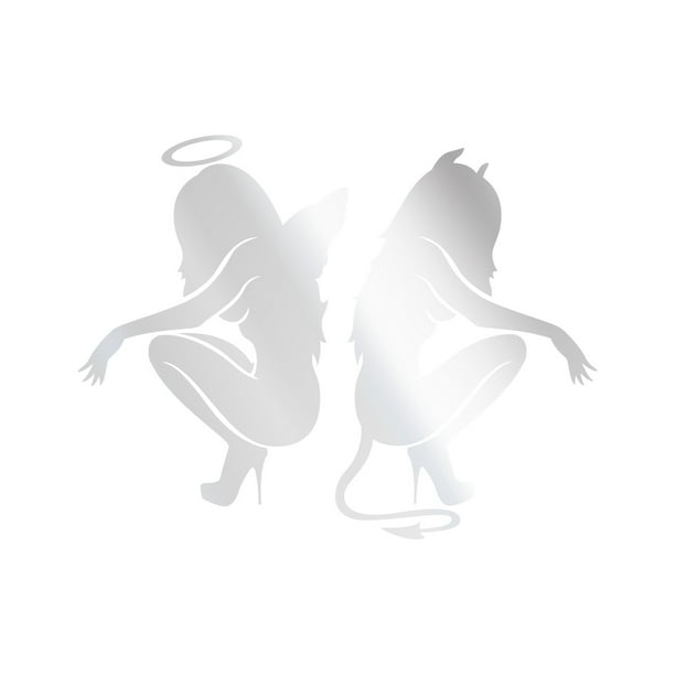 Kneeling Angel Devil Sticker Decal Die Cut Self Adhesive Vinyl