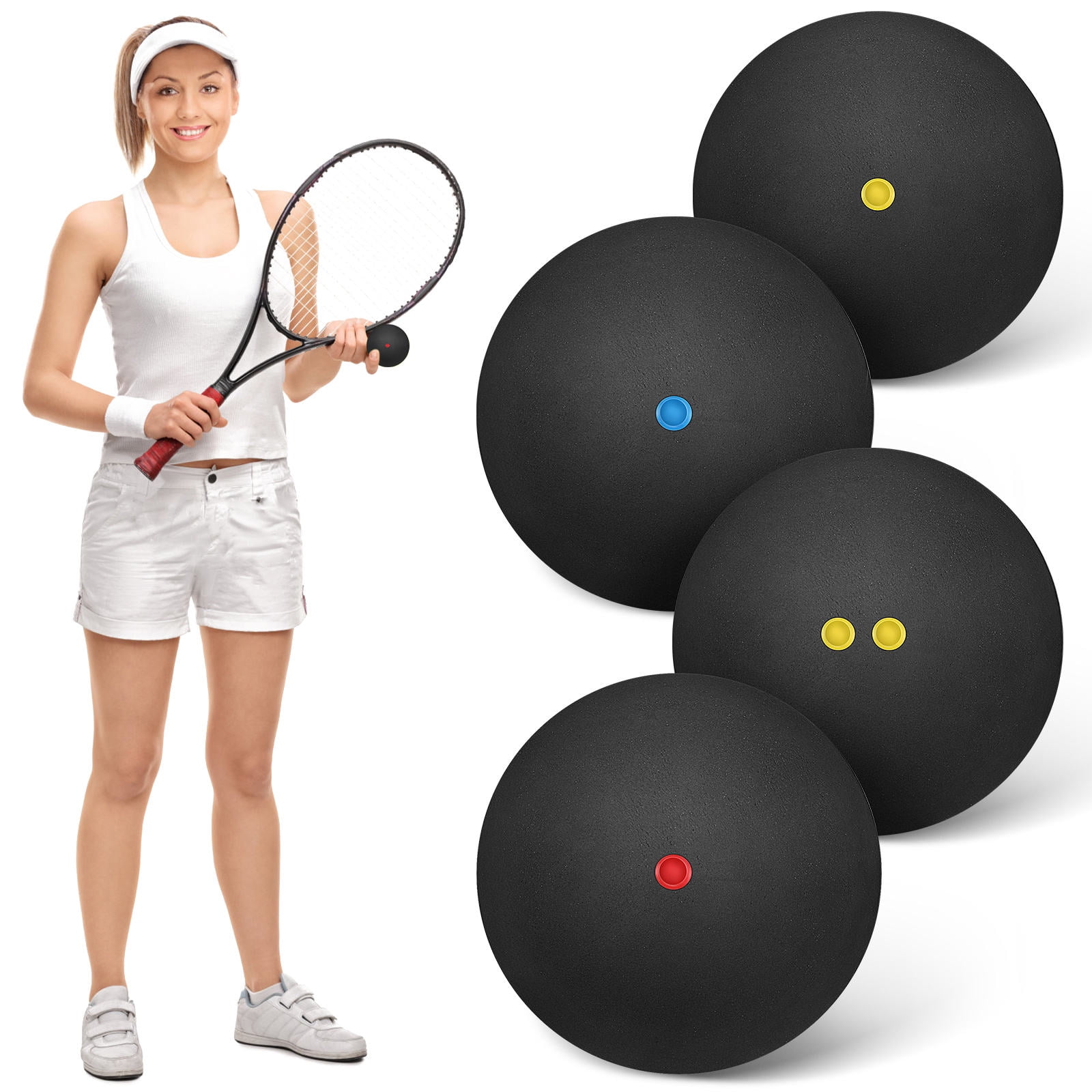 Click here for Ounona Squash Balls High Elasticity Bounce 4pcs Fo... prices