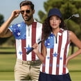 Aplkyhs Patriotic Star Couple Golf Shirts Quarter Zip Mens Hawaiian ...