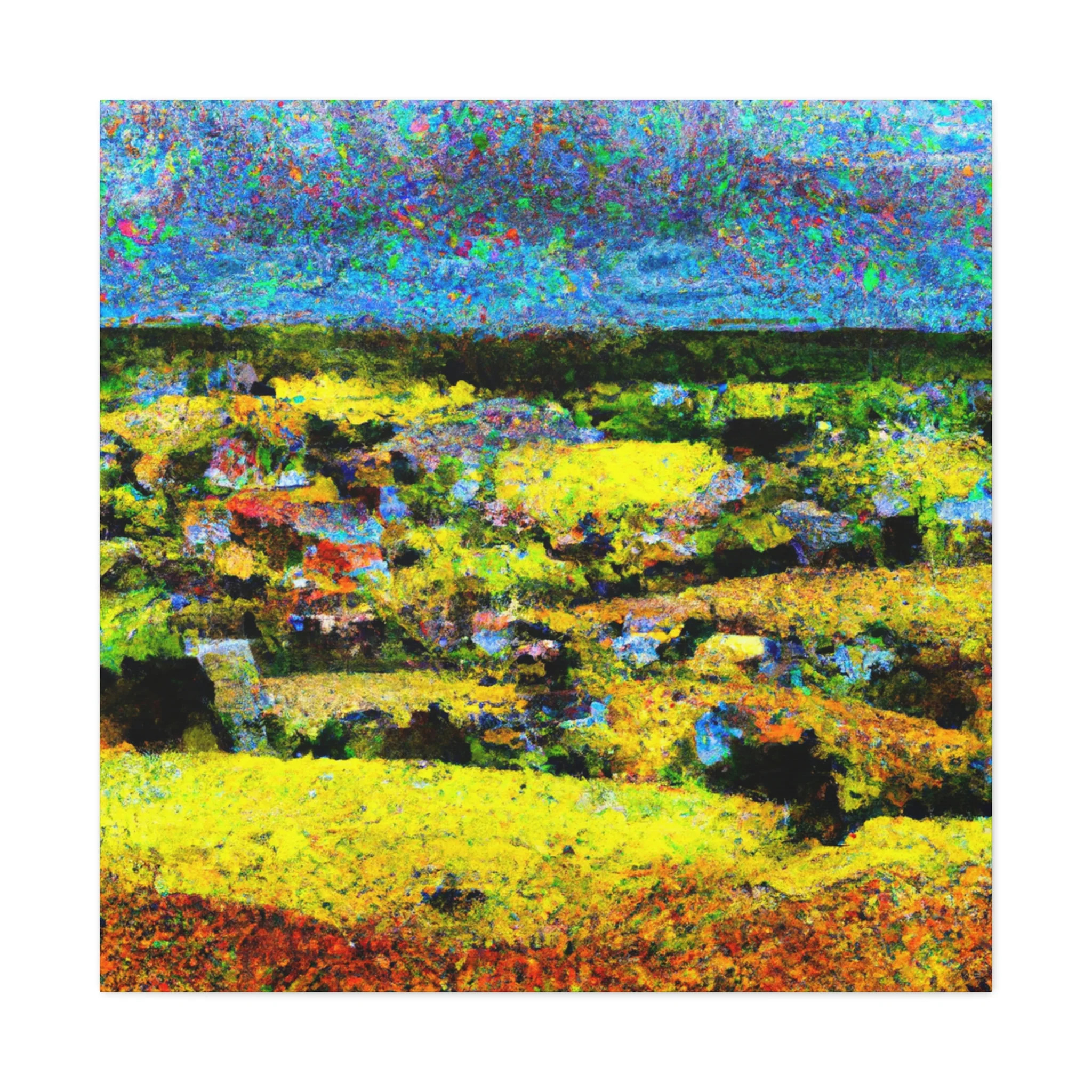 Countryside in Pointillism - Canvas - Walmart.com