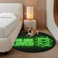 Art Gaming Icons Washable Round Area Rug 3 ft, Multi Panel Neon Letter ...
