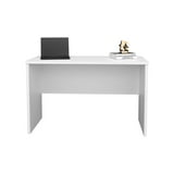 Malibu 47" Wide Study Desk White Modern Simple Computer & Laptop Table ...