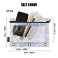 2 Pieces Pencil Bag Binder Pouches 3-Ring Page Turning Folder Pencil ...