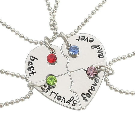 Friendship Necklace For 4 Best Friends, Best Friends Forever Necklace ...