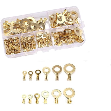 SICED 150 Pcs Electrical Ring Brass Crimp Cable Connector Wire, Copper ...