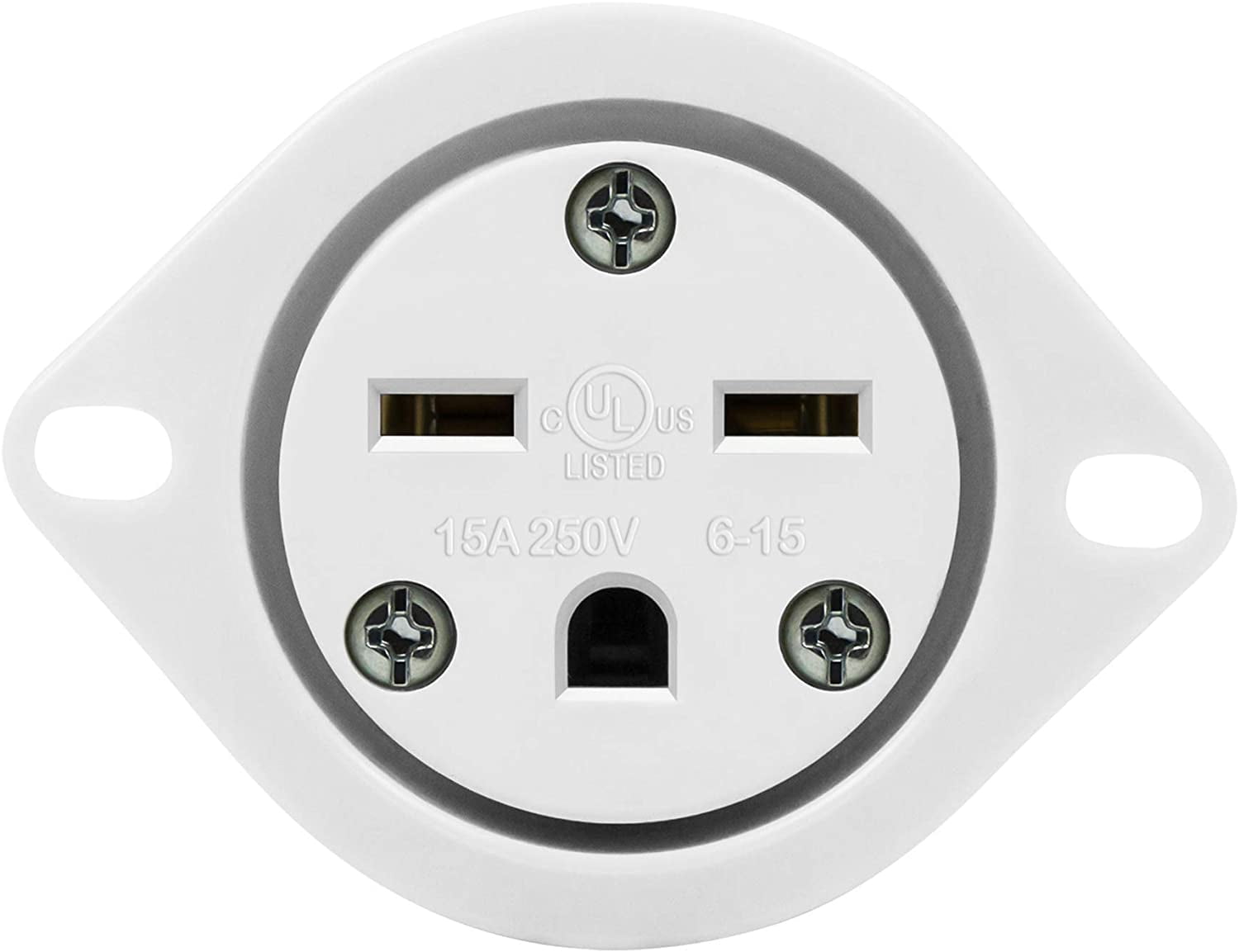 ENERLITES Straight Blade Flanged Outlet, NEMA 6-15, 15A 250VAC ...