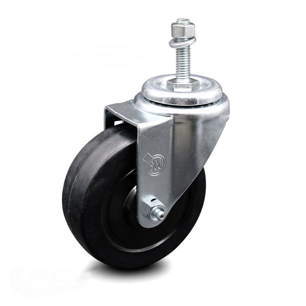 Soft Rubber Swivel Threaded Stem Caster w/4 Soft Rubber Swivel Threaded Stem Caster w/4