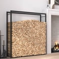 vidaXL Firewood Rack Storage Fire Log Stand Stacker Holder Matt Black ...
