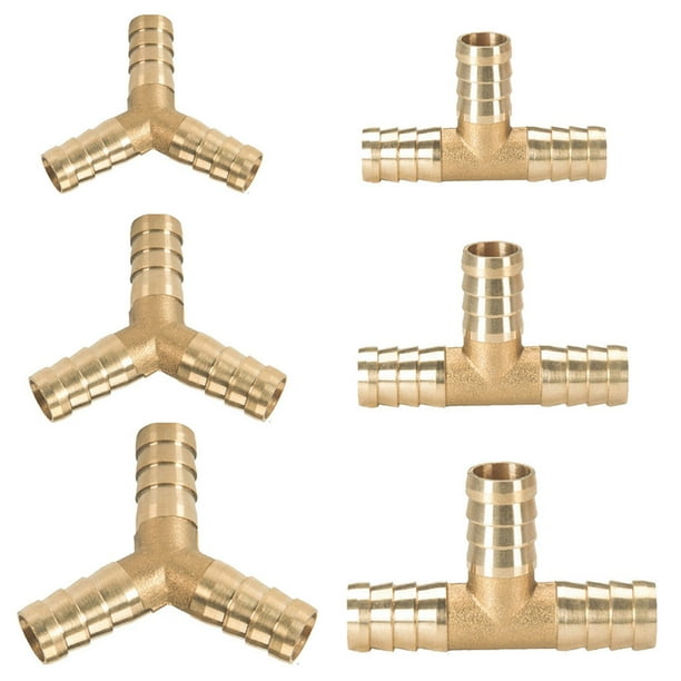 Langgg 6pcs/set T Y Fitting Head 6mm 8mm 10mm Brass Connector Pipe ...