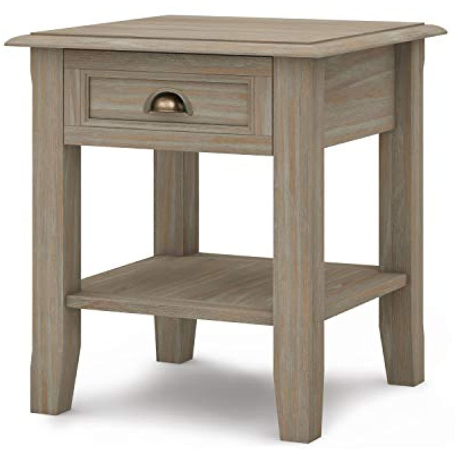 Burlington Solid Wood 18 inch Wide Square Traditional End Table in ...