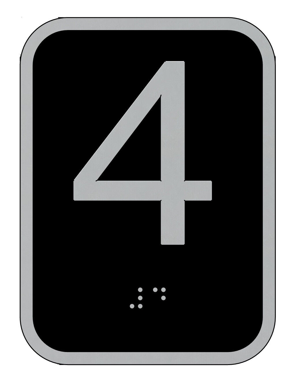 Elevator floor number 4 sign- Elevator Jamb Plate 4 ( 3x4, cast Iron ...