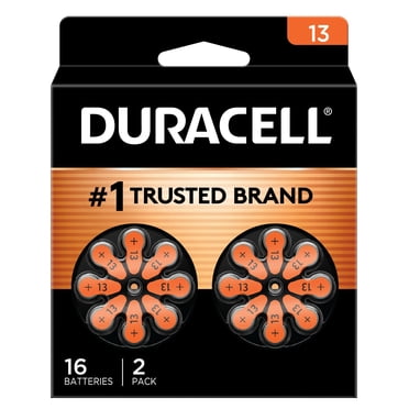 Duracell Hearing Aid Batteries, Size 13, 32 Count, Long-Lasting Zinc ...