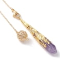 Natural Mixed Gemstone Pointed Dowsing Pendulums with Brass Cable ...