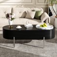 47.2'' Coffee Table with Rotating Tray & 5 Hidden Storage / Enhance ...