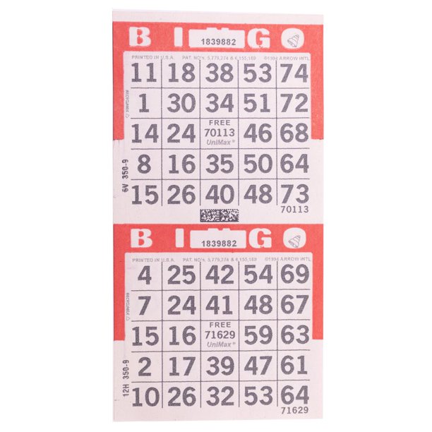 Disposable Bingo Cards