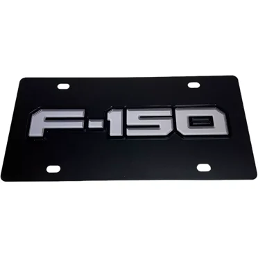 Ford F350 Dual Logo License Plate (Black On Chrome) - Walmart.com