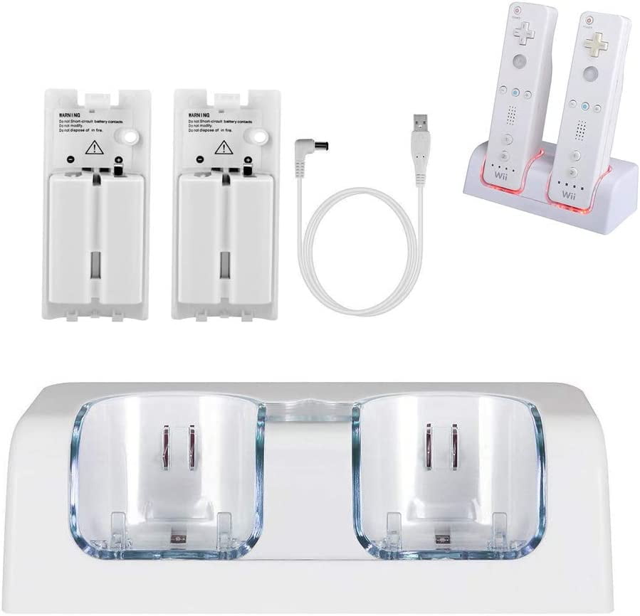Wii Chargers for Wii Remote Controller, Wii Charger Dock Station with 2 ...