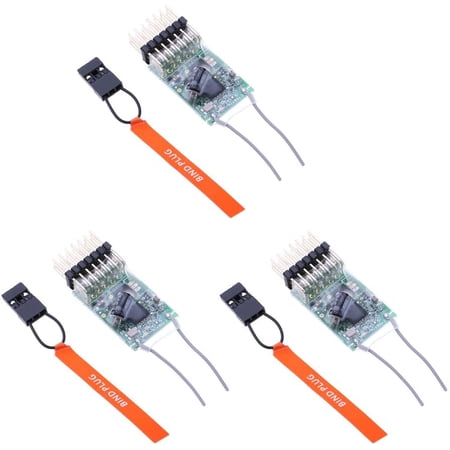 3pc 2.4GHz AR6100E 6-Ch Receiver DSM2 Spectrum Compatile DX6I DX18 DX8 ...